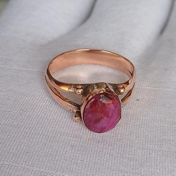 Copper Rings With Ruby Stone - Etsy