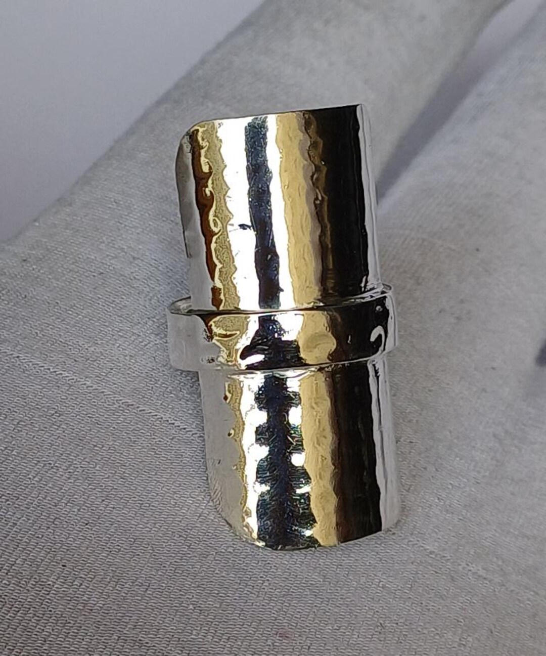Handmade Engraved Sterling Silver Full Finger Ring: Boho Statement ...