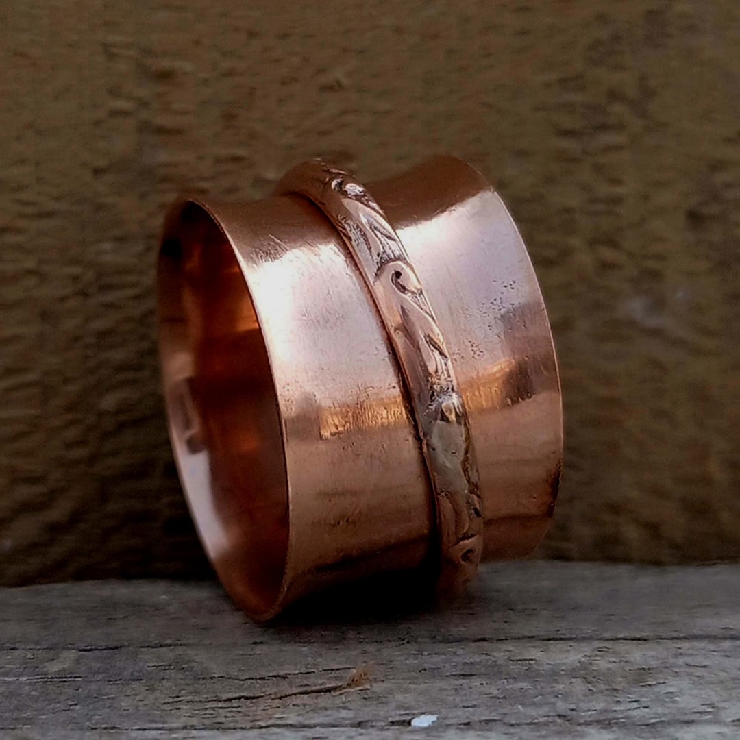 Solid Copper Ring, Spinner Ring, Copper Meditation Ring, Handmade Ring ...