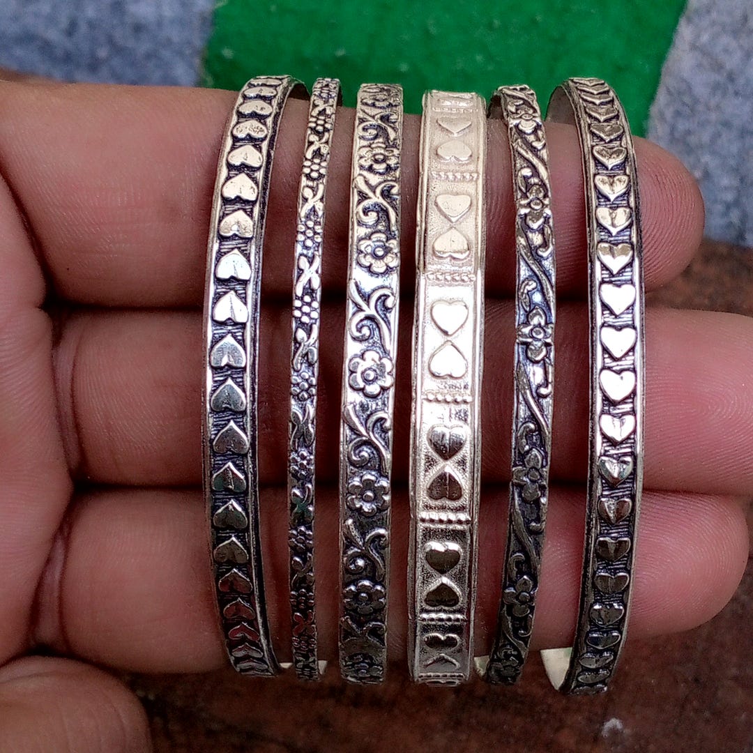 Sterling Silver Stacking Bangles Set - Handmade Designer Bracelets, Set ...