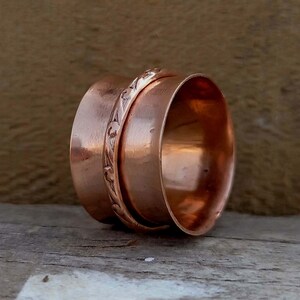 Solid Copper Ring, Spinner Ring, Copper Meditation Ring, Handmade Ring ...