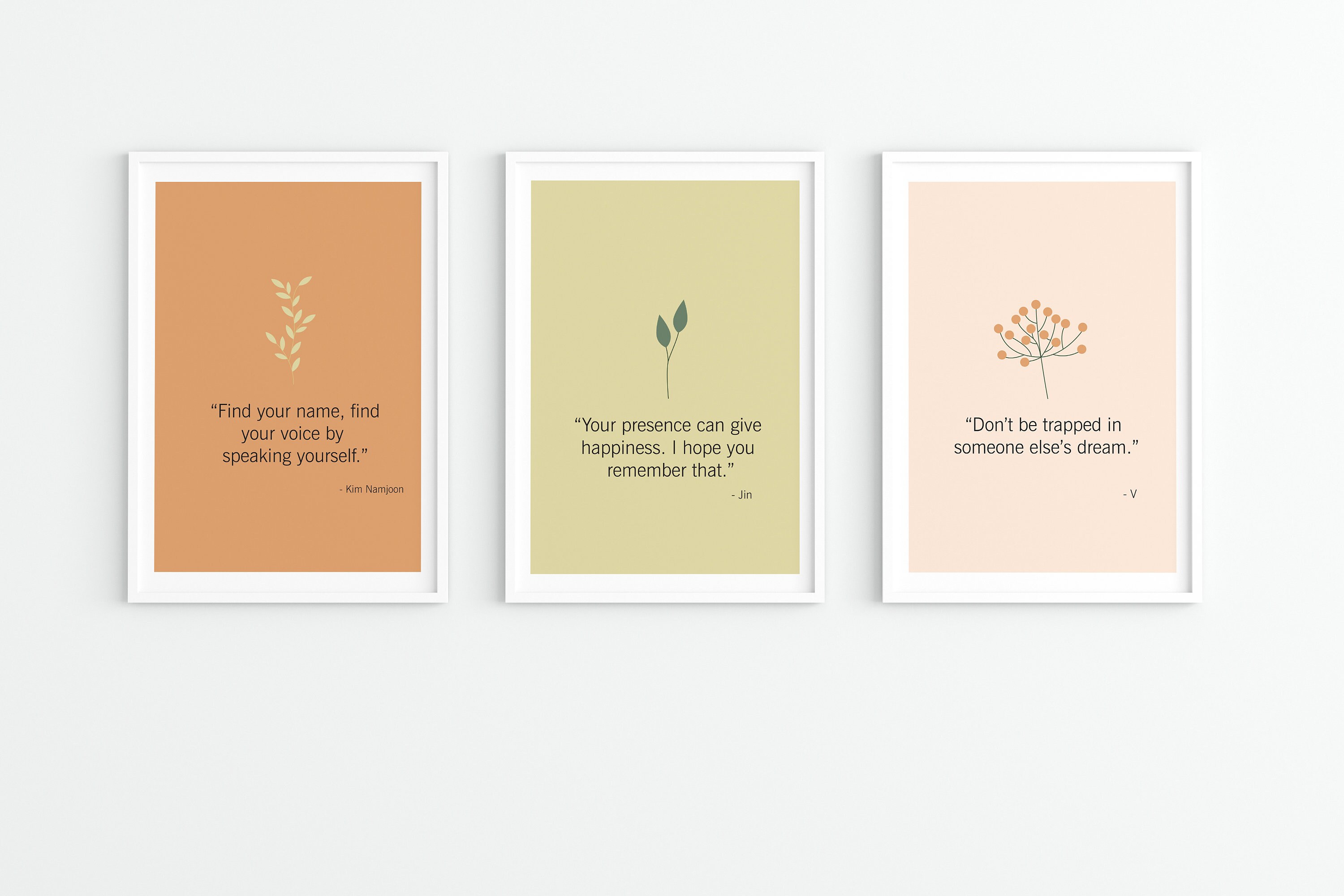 Printable BTS Quotes Wall Art Digital Download Prints Jin, V ...