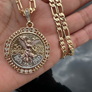 Centenario Gold Plated 14k With Fígaro Chain , 24 Chain for Him or Her ...