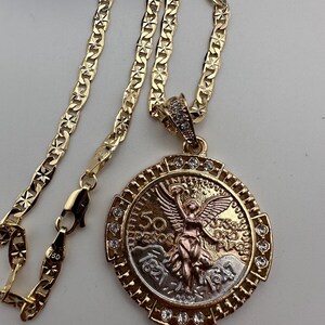 Centenario Mexicano Gold Plated With Chain 24' Long- Cadena Centenario ...