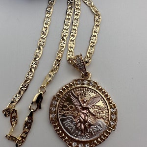 Centenario Mexicano Gold Plated With Chain 24' Long- Cadena Centenario ...