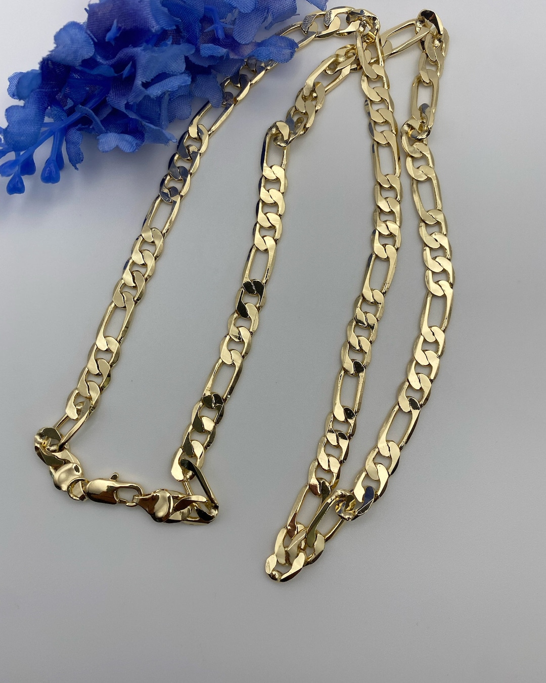 14k Figaro Chain Gold Plated 26” Long - 14k Cadena Figaro Oro Laminado ...