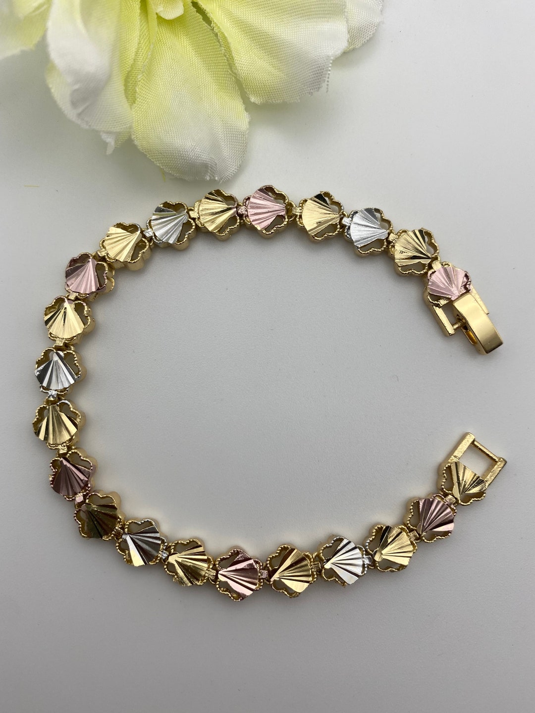 Gold Filled Seashell Chain Bracelet - Gold Filled Shell Bracelet, Gold ...