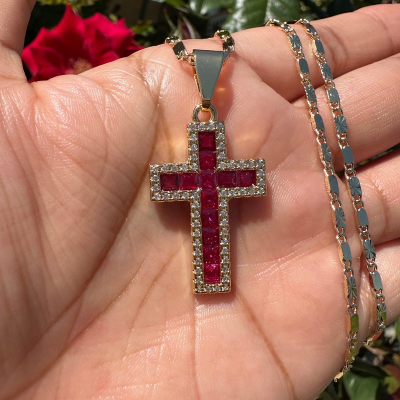 Pink Cross Necklaces - Etsy
