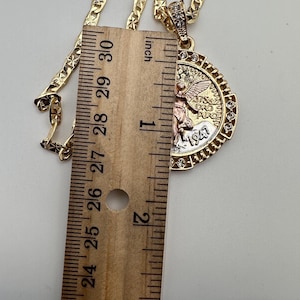 Centenario Mexicano Gold Plated With Chain 24' Long- Cadena Centenario ...