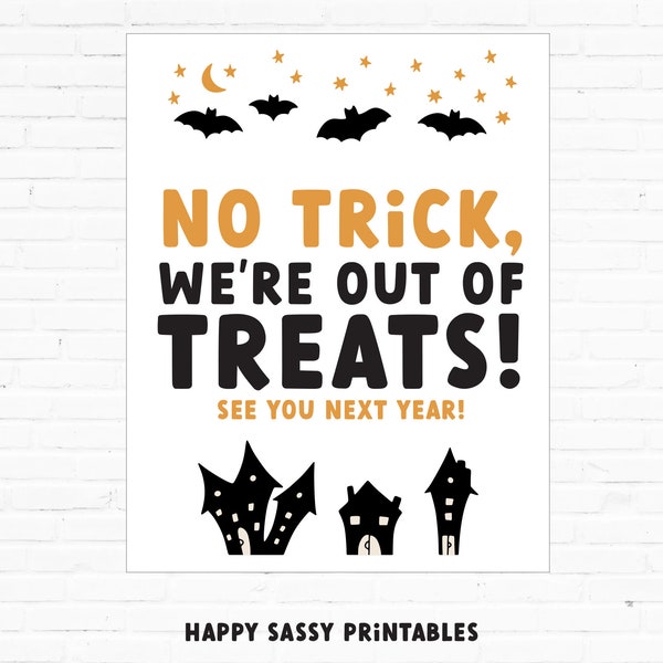 No Candy Halloween Sign - Etsy