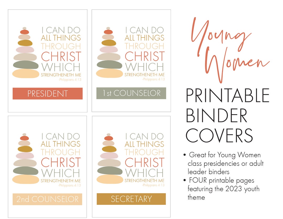 Printable LDS Young Women Binder Cover youth Theme - Etsy Canada