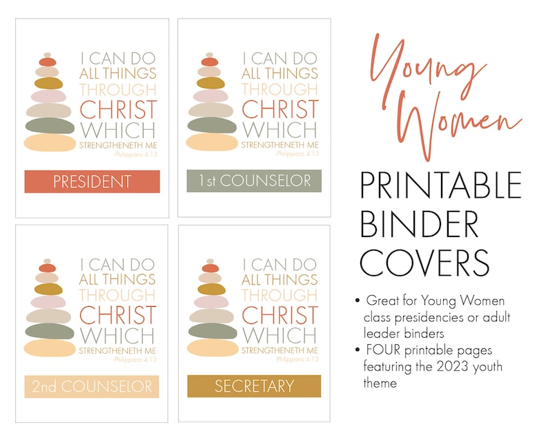 Printable LDS Young Women Binder Cover youth Theme - Etsy