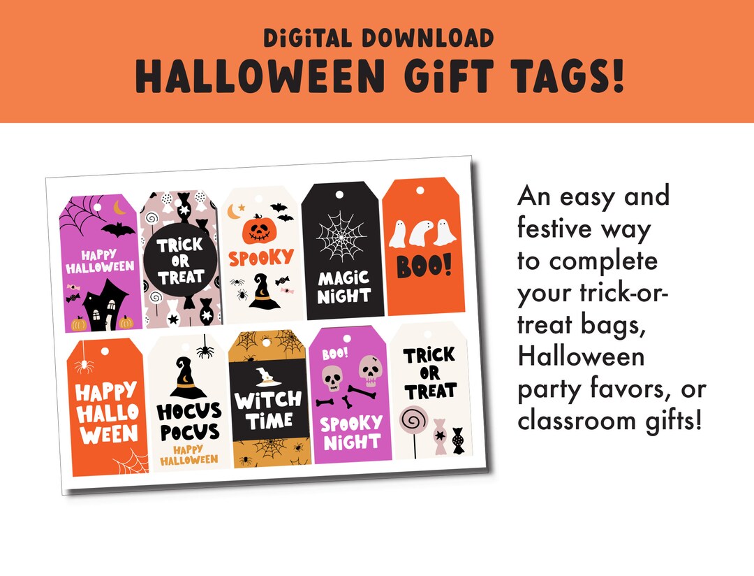 Halloween Gift Tag Collection Printable - Etsy