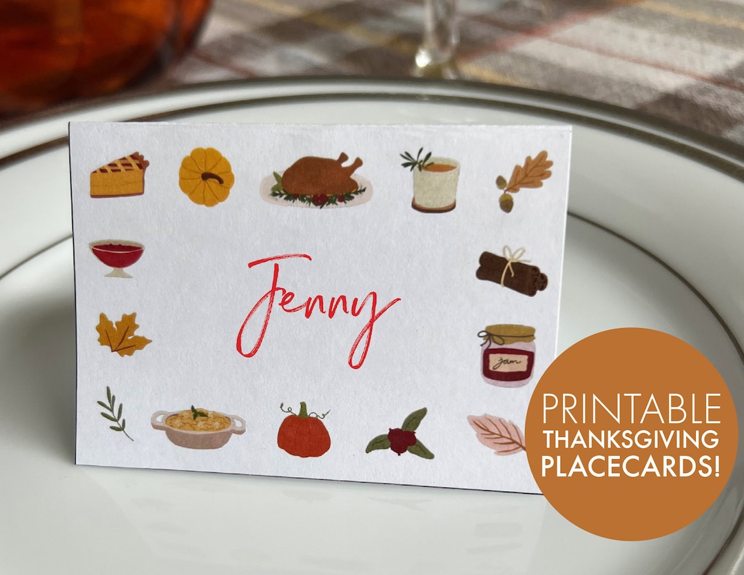 Thanksgiving Place Cards Printable, Fall Place Cards - Etsy
