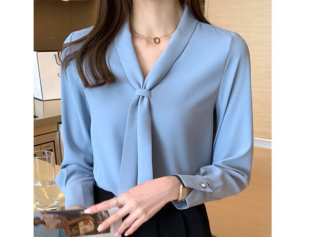 S7 Womens Satin Silk Long Sleeve Button Down Shirt Formal Work Blouse