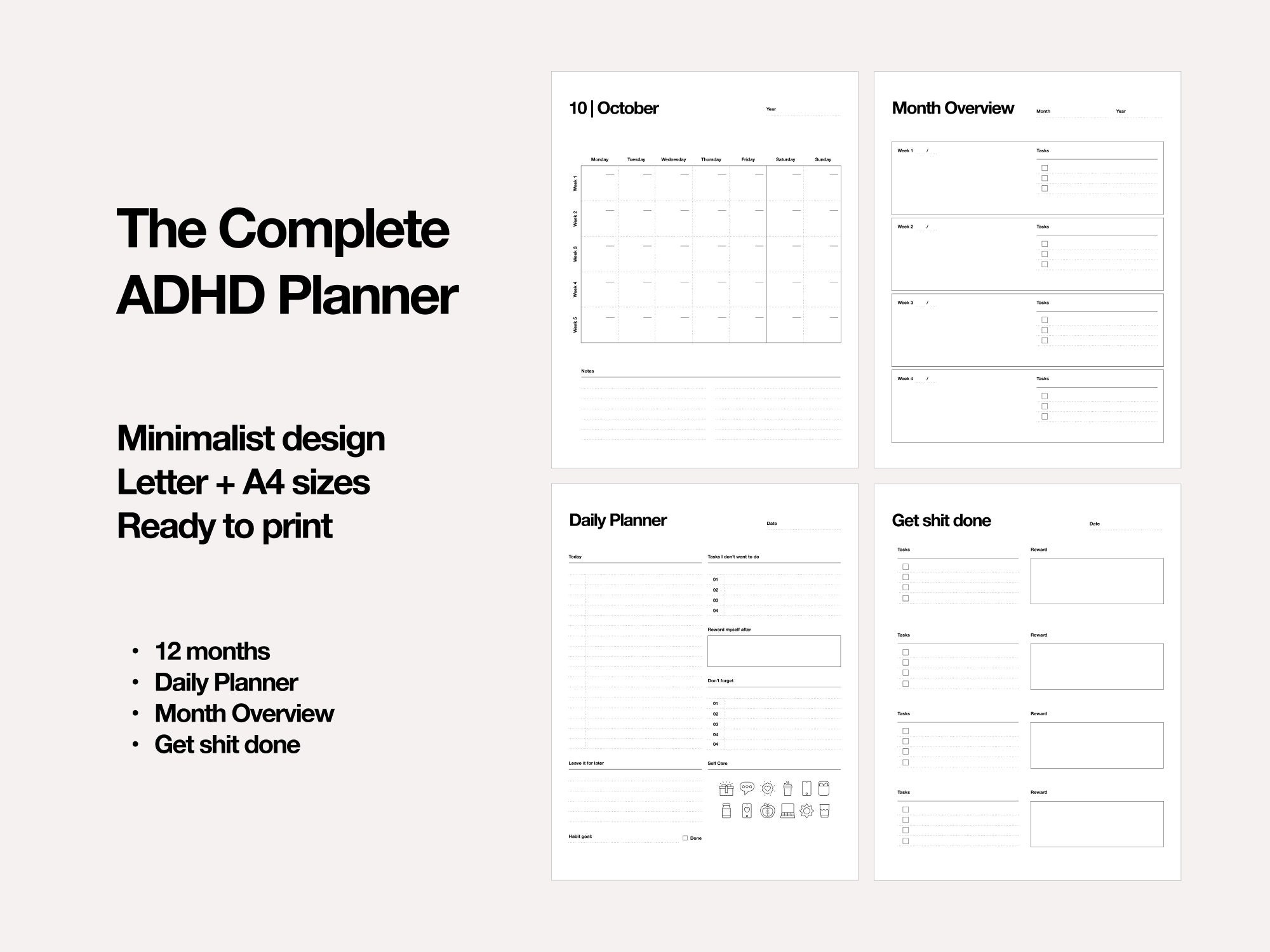 Complete ADHD Printable Planner: Boost Focus and Productivity With This ...