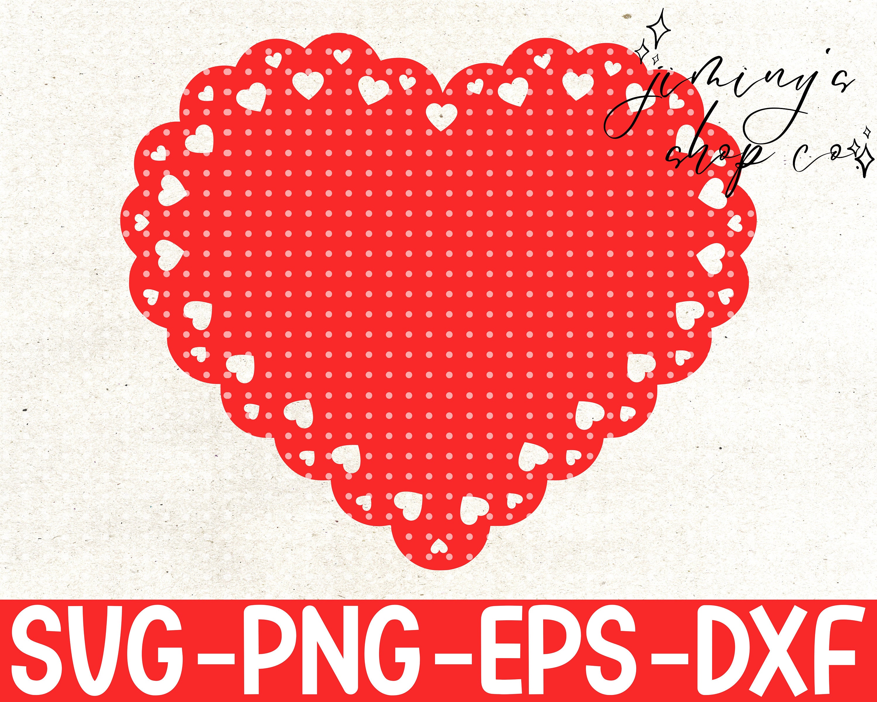 Valentine's Day Heart, Svg, Dxf, Eps, Png- Heart Doily Instant Download ...