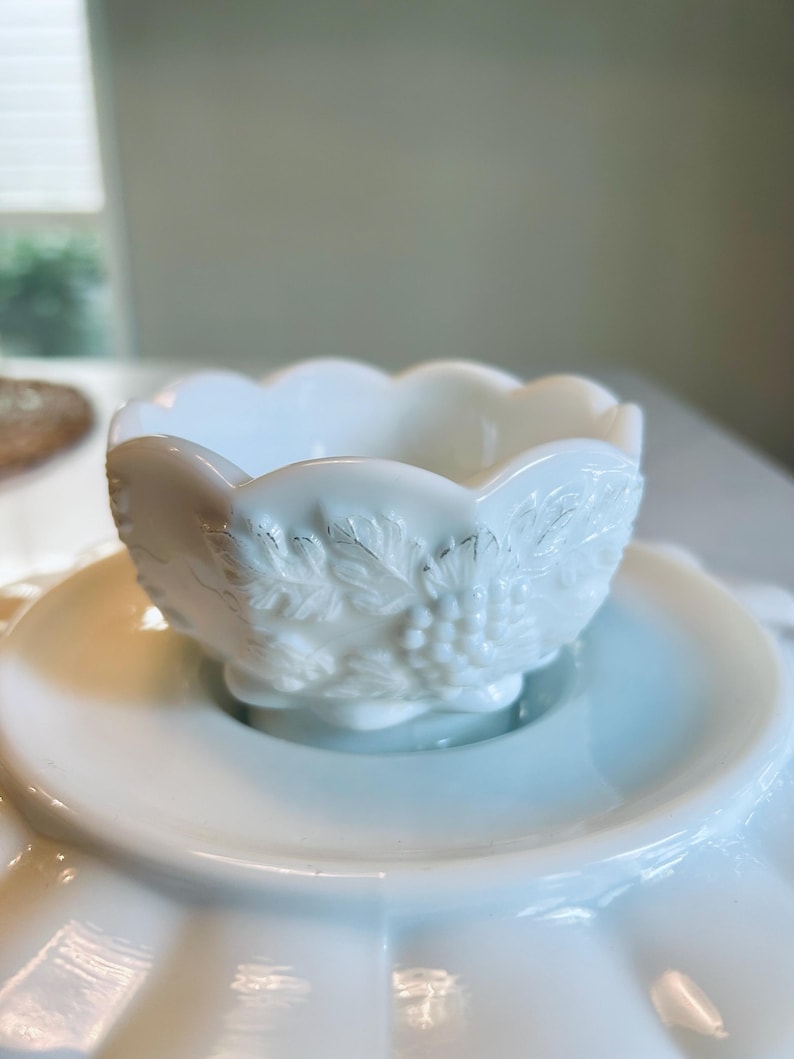 Vintage - 1940's Milk Glass - Westmoreland - Paneled Grape - Divided ...
