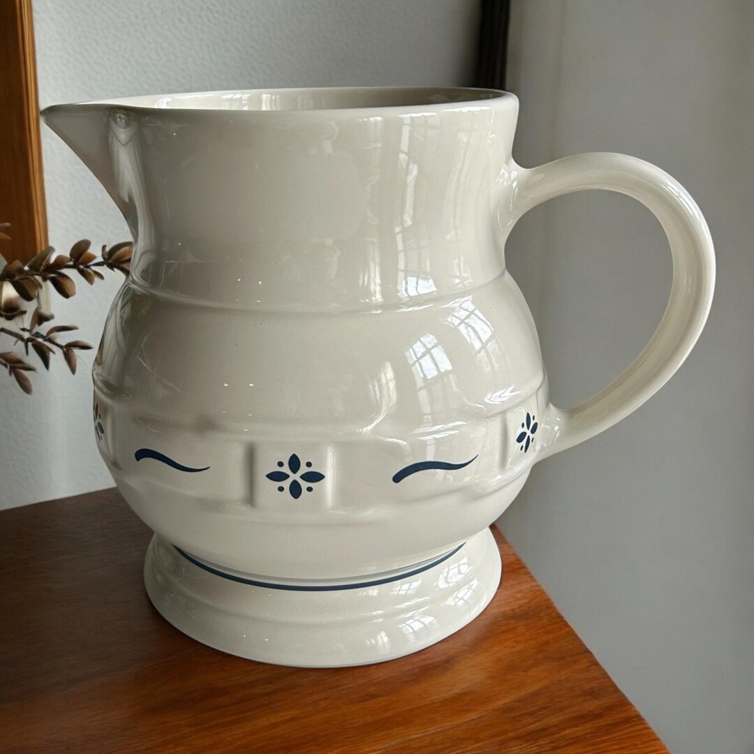 Longaberger Woven Traditions Classic Blue and White 64-oz Pitcher - Etsy