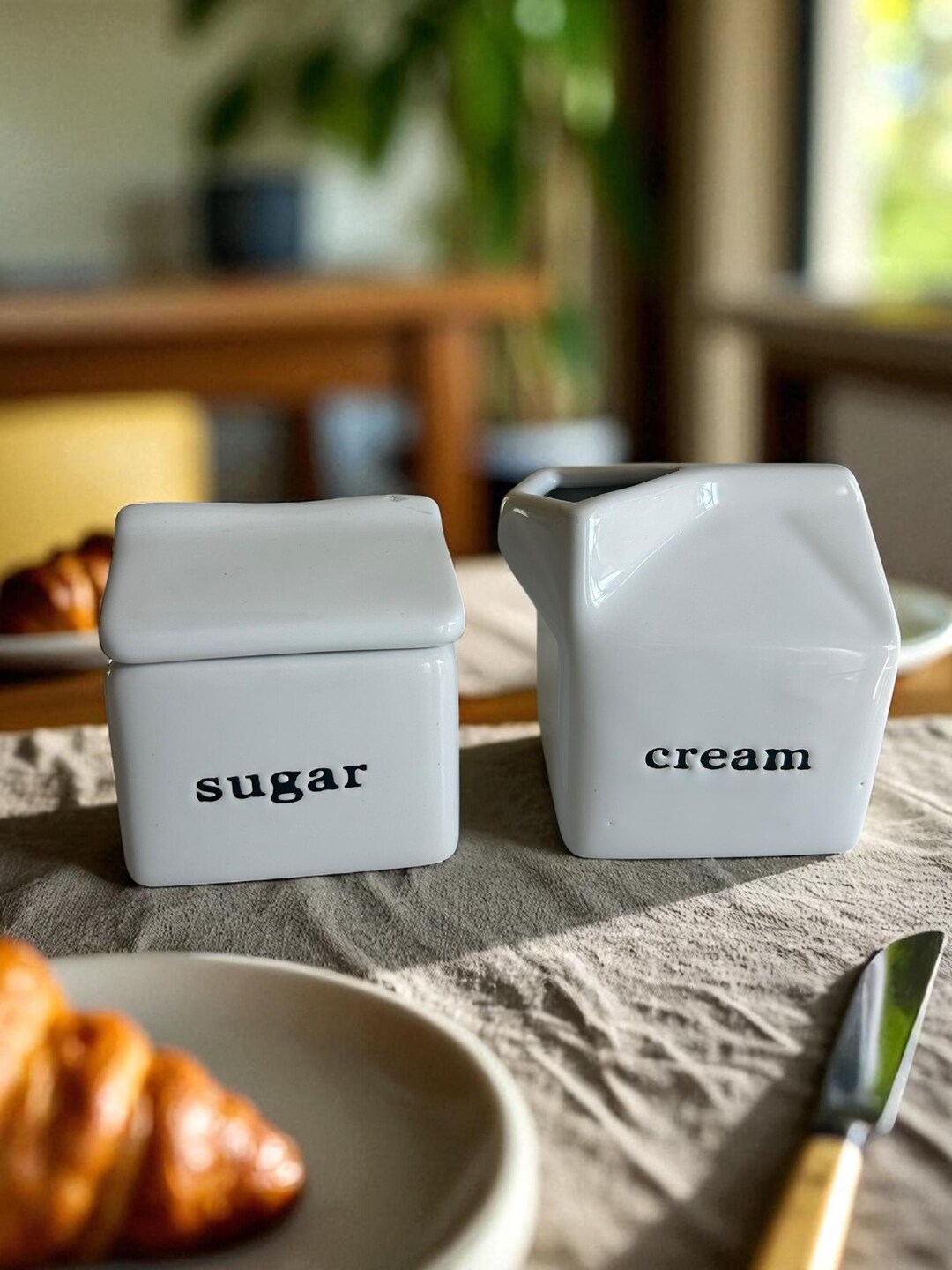 Vintage Crate and Barrel Milk Carton Sugar and Creamer Set - Etsy