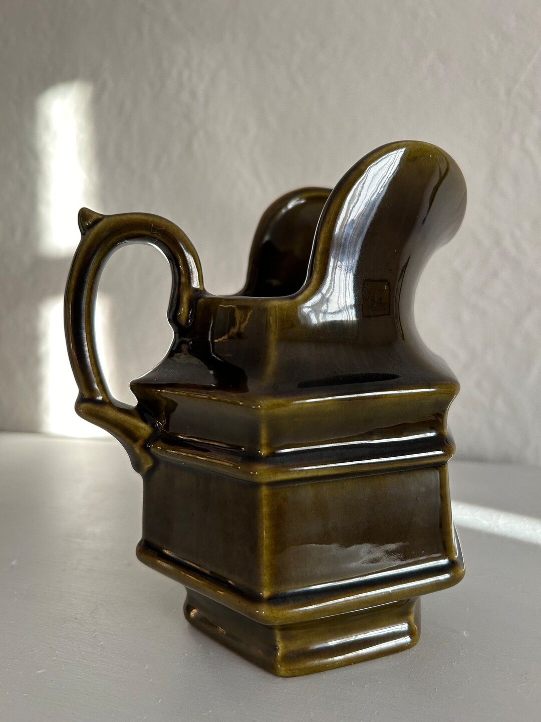 Vintage Haeger Olive Green Ceramic Ewer Pitcher - Etsy