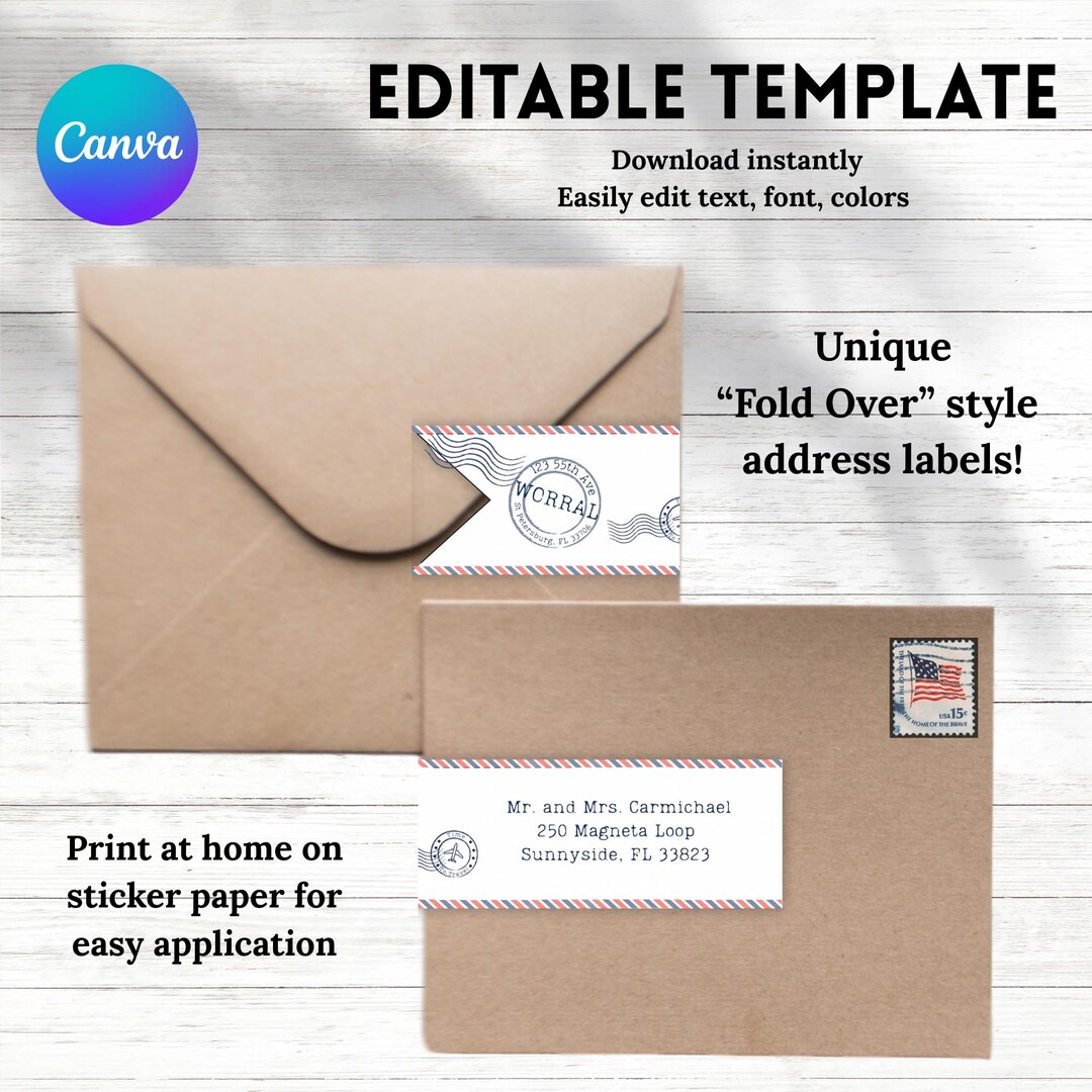 Postal Inspired Address Labels - Etsy