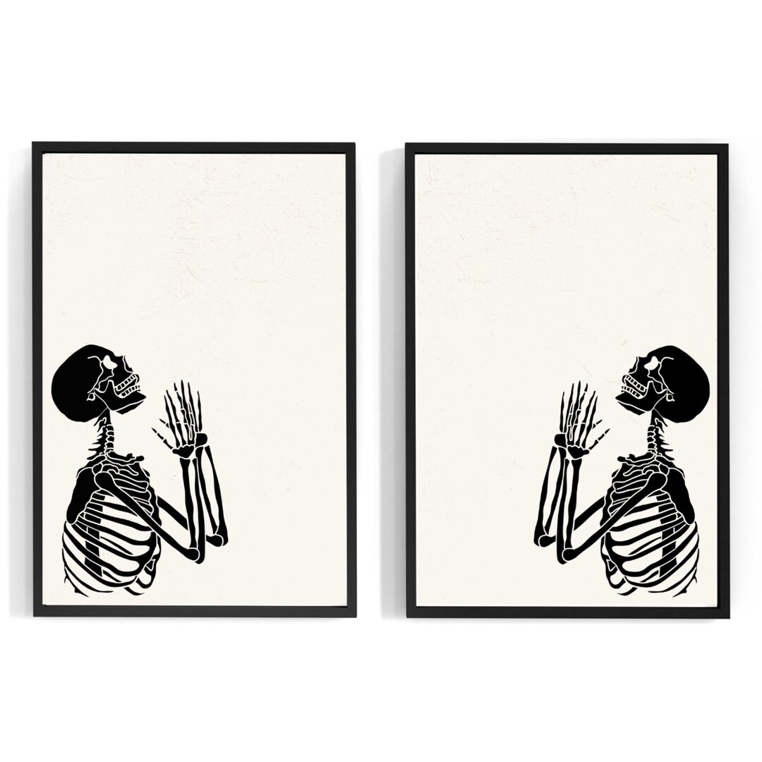 Skeleton Wall Decor Halloween Wall Art Skeleton Print JPG - Etsy