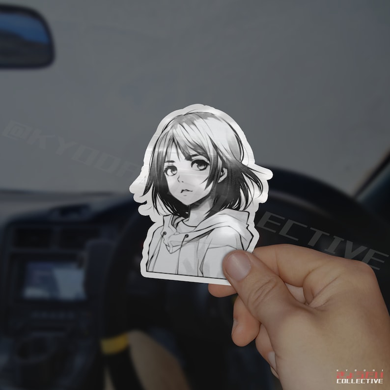 Cute Drawn Anime Girl - Manga JDM Girl Vinyl Kisscut Sticker by ...