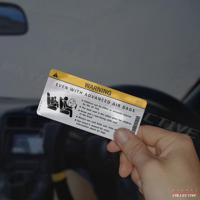 English Warning Air-bag Sticker - JDM Modification Joke Tuner Vinyl ...