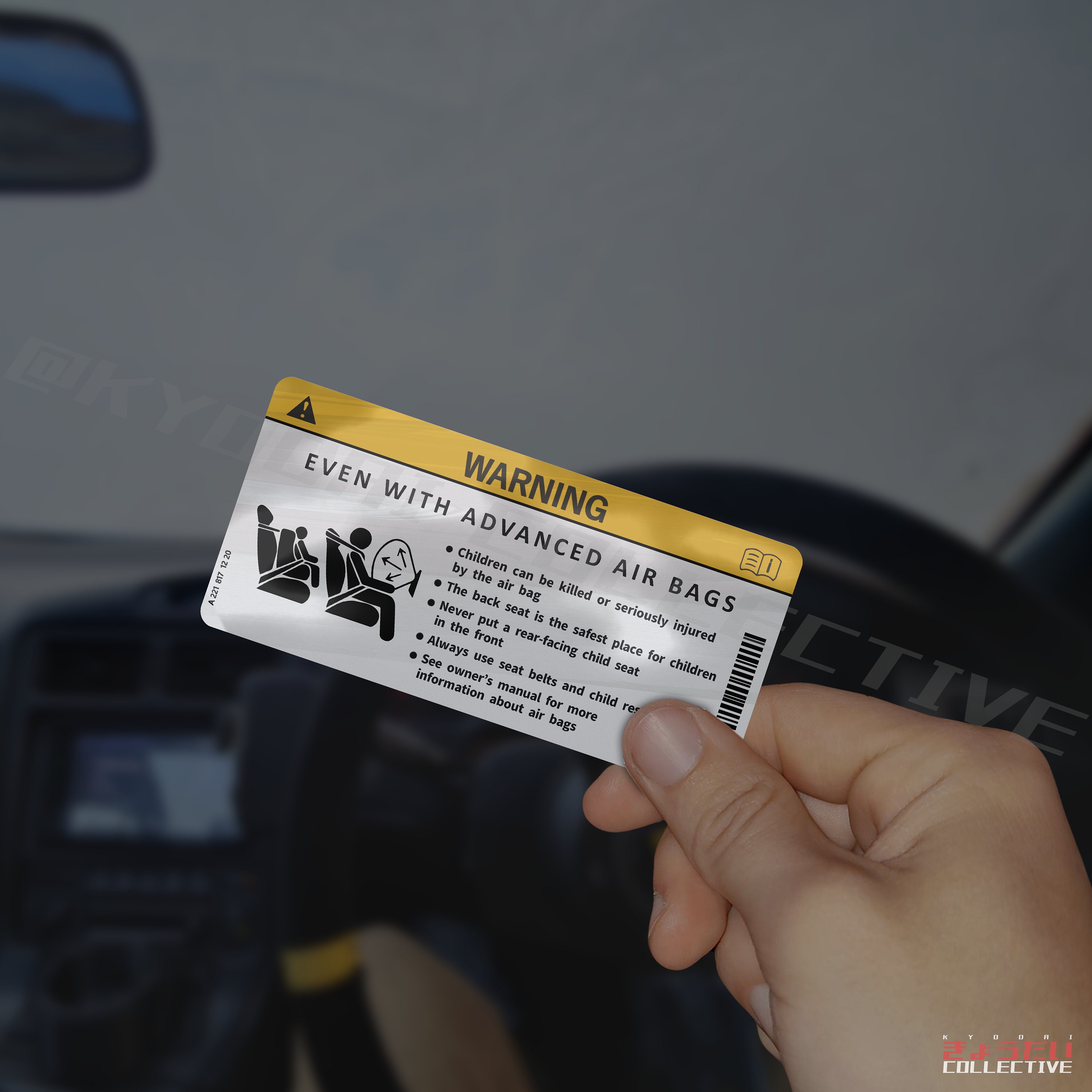 English Warning Air-bag Sticker - JDM Modification Joke Tuner Vinyl ...