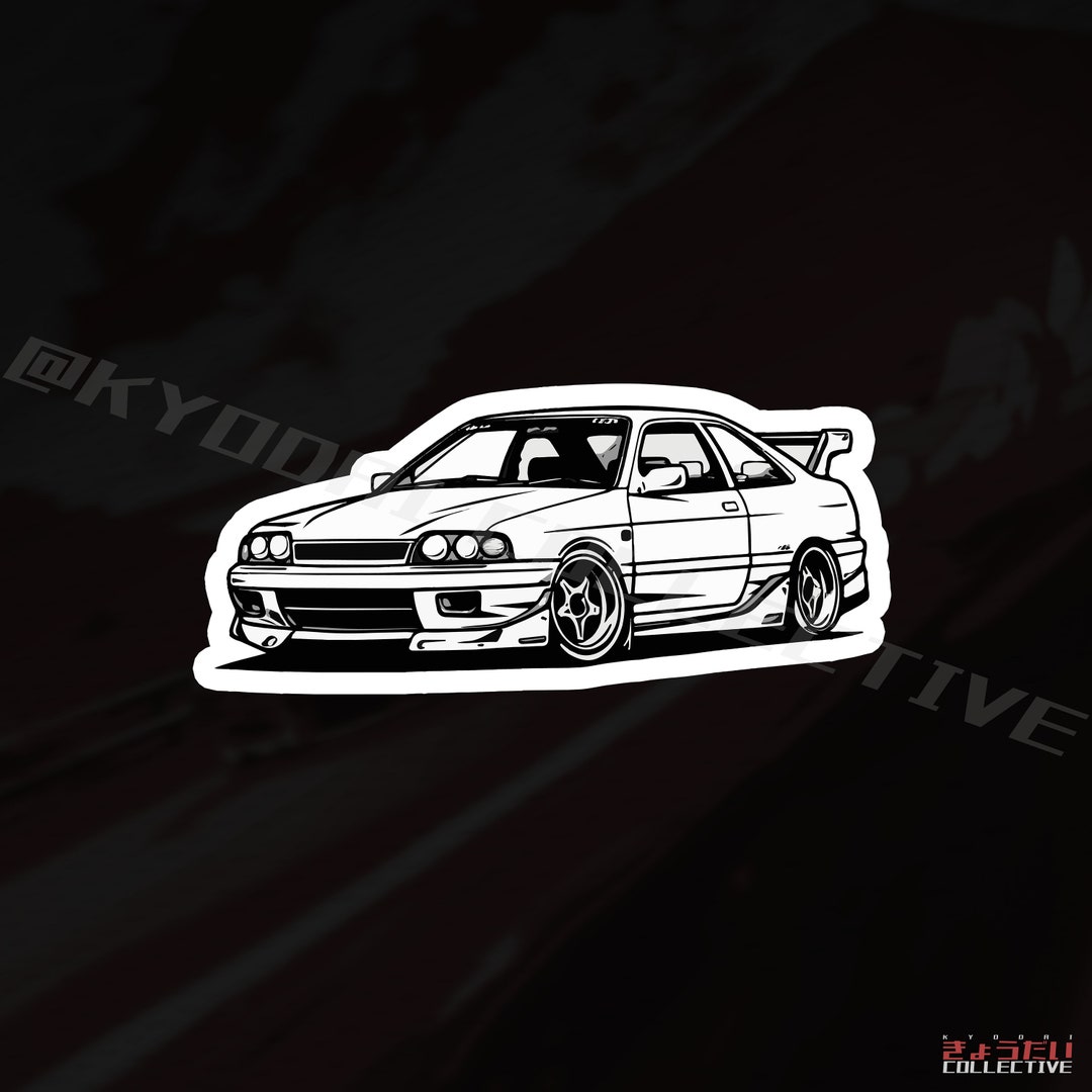 JDM Stanced Car - Tuned JDM Racer Car Vinyl Kisscut Sticker by ...