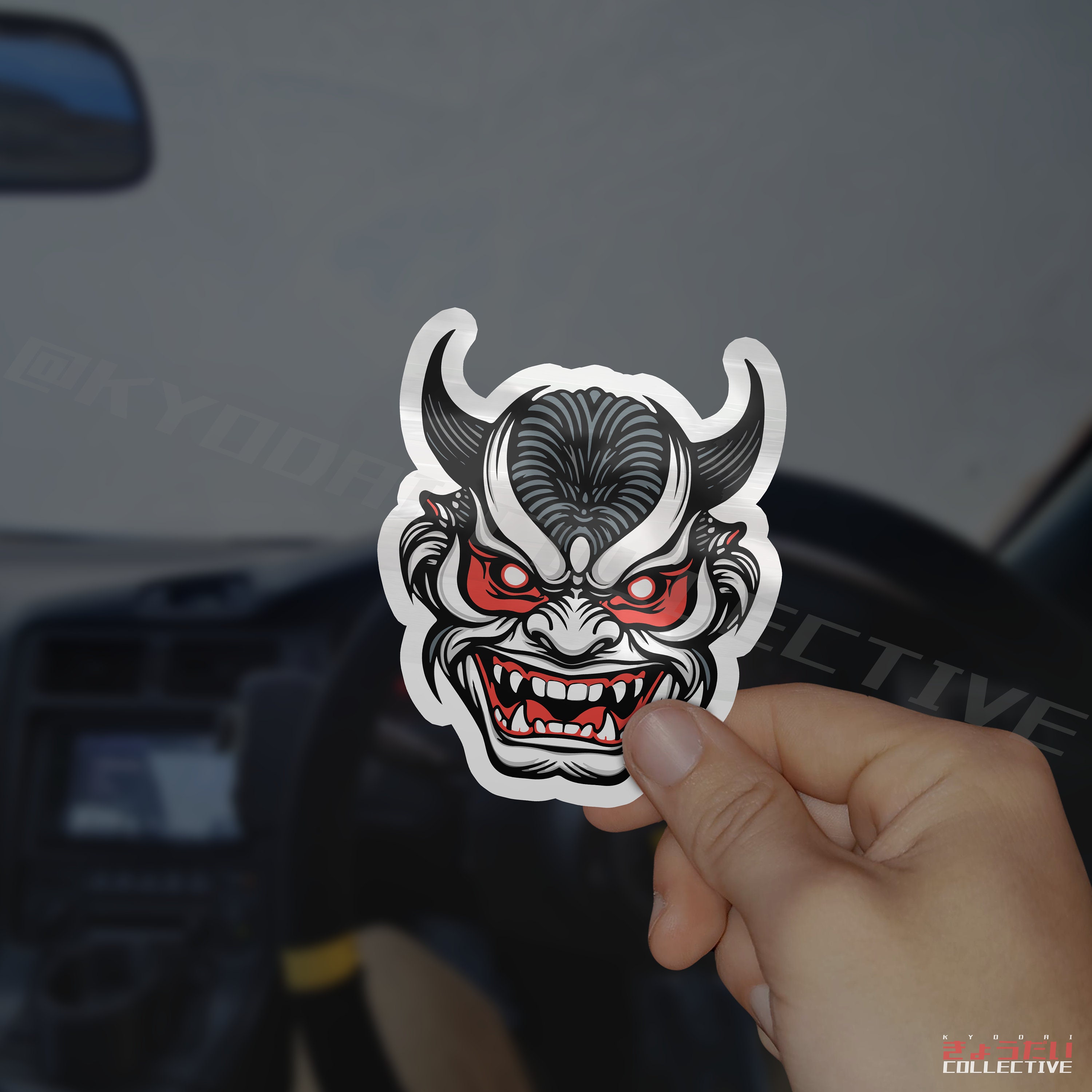 Devil Oni Mask - Japanese Oni Mask Vinyl Kisscut Sticker by ...