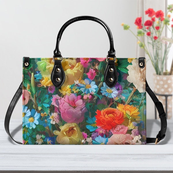 Floral Print Handbag - Etsy