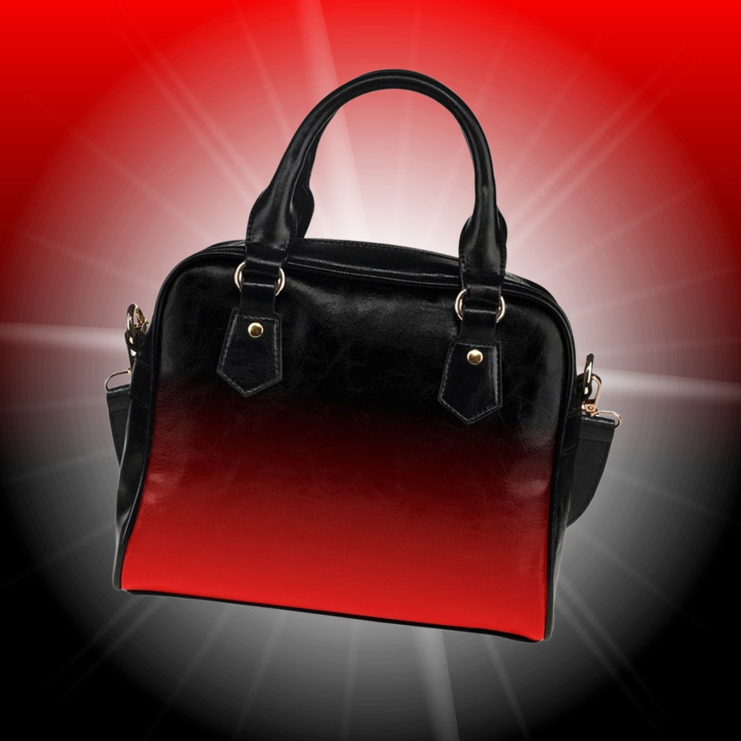 Red and Black Ombre Purse, Vegan Leather Ombre Handbag, Gradient Color ...