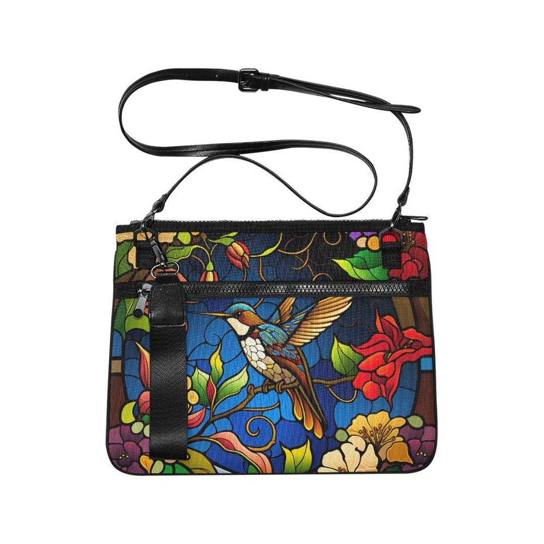 Stained Glass Hummingbird Slim Clutch Bag, Beautiful Clutch Handbag ...
