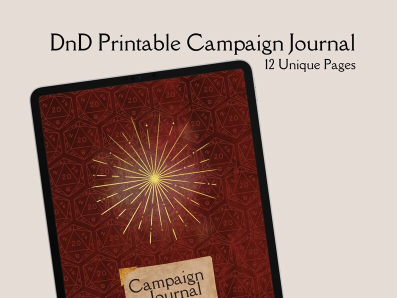 Printable Dungeons and Dragons Campaign Journal Elegant - Etsy