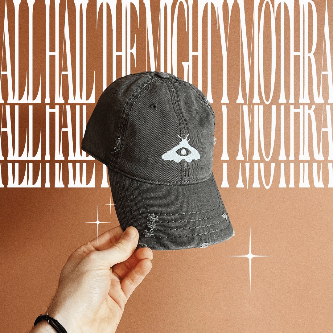 All Hail the Mighty Mothra - Distressed Baseball Cap - Etsy