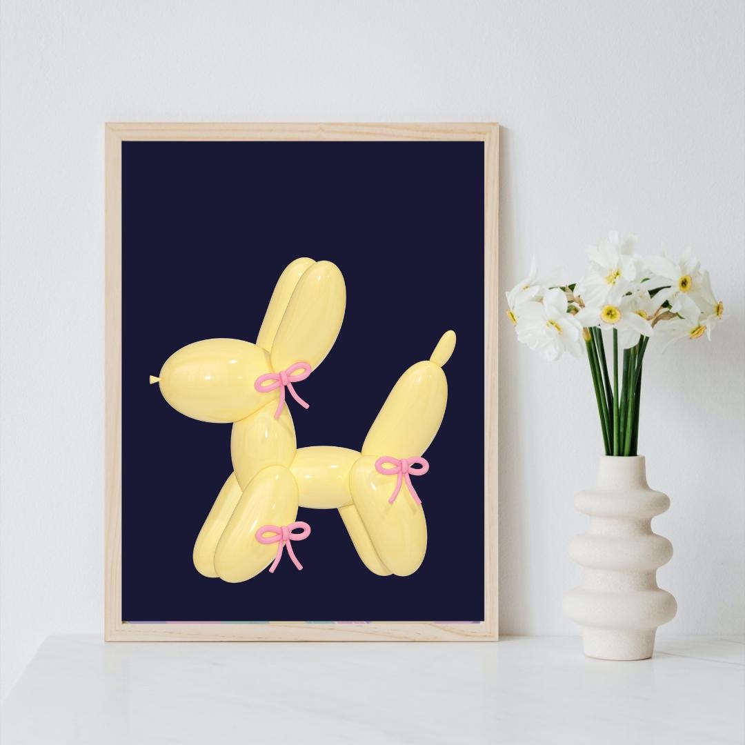 Balloon Dog Print Set, Colorful Balloon Dog Art, Modern Pop Art Decor ...