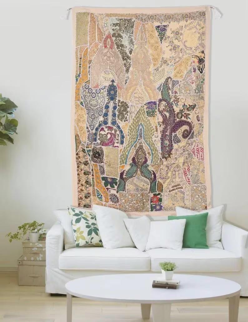Handmade Cotton Patchwork, Wall Hanging Tapestry, Home Textiles Cotton ...
