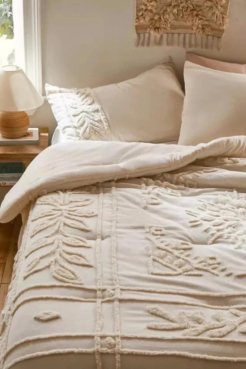 3 Piece Boho Tufted Bedding King/queen/twin Size Cotton Duvet Cover Set ...