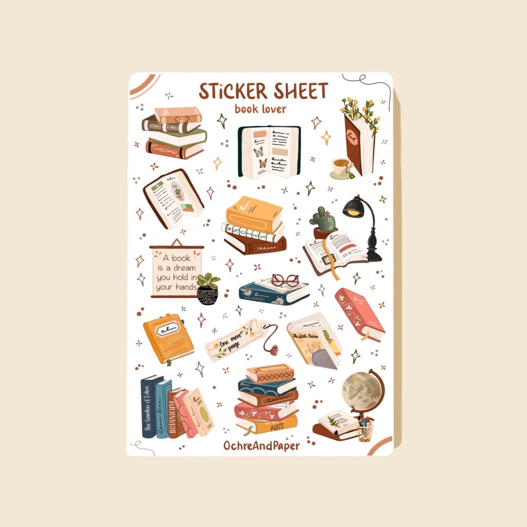 Sticker Sheet "book Lover" - Planner Stickers, Scrapbook Stickers ...