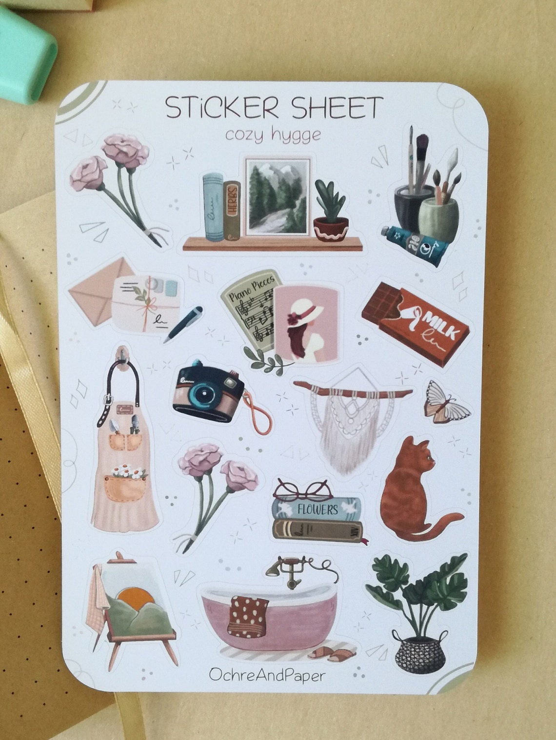 Sticker Sheet Cozy Hygge Bullet Journal Stickers Planner - Etsy