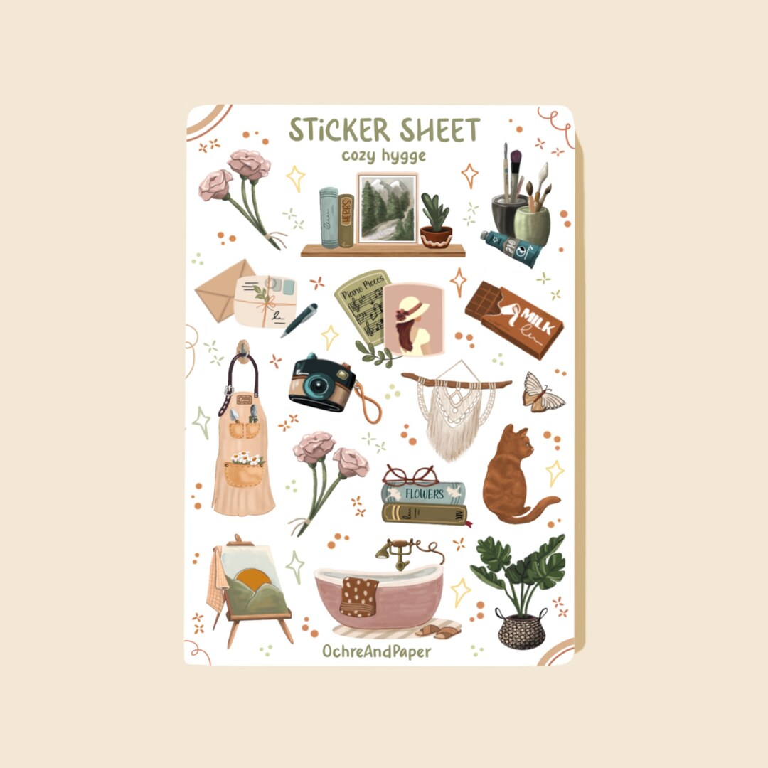 Sticker Sheet Cozy Hygge Bullet Journal Stickers Planner - Etsy