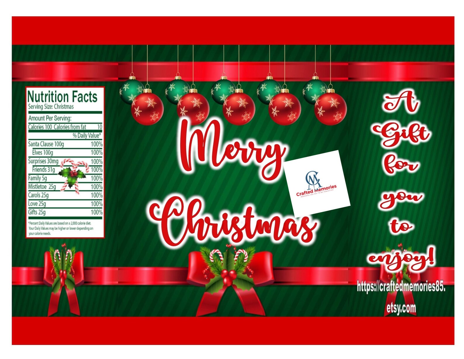 Merry Christmas Chip Bag - Etsy