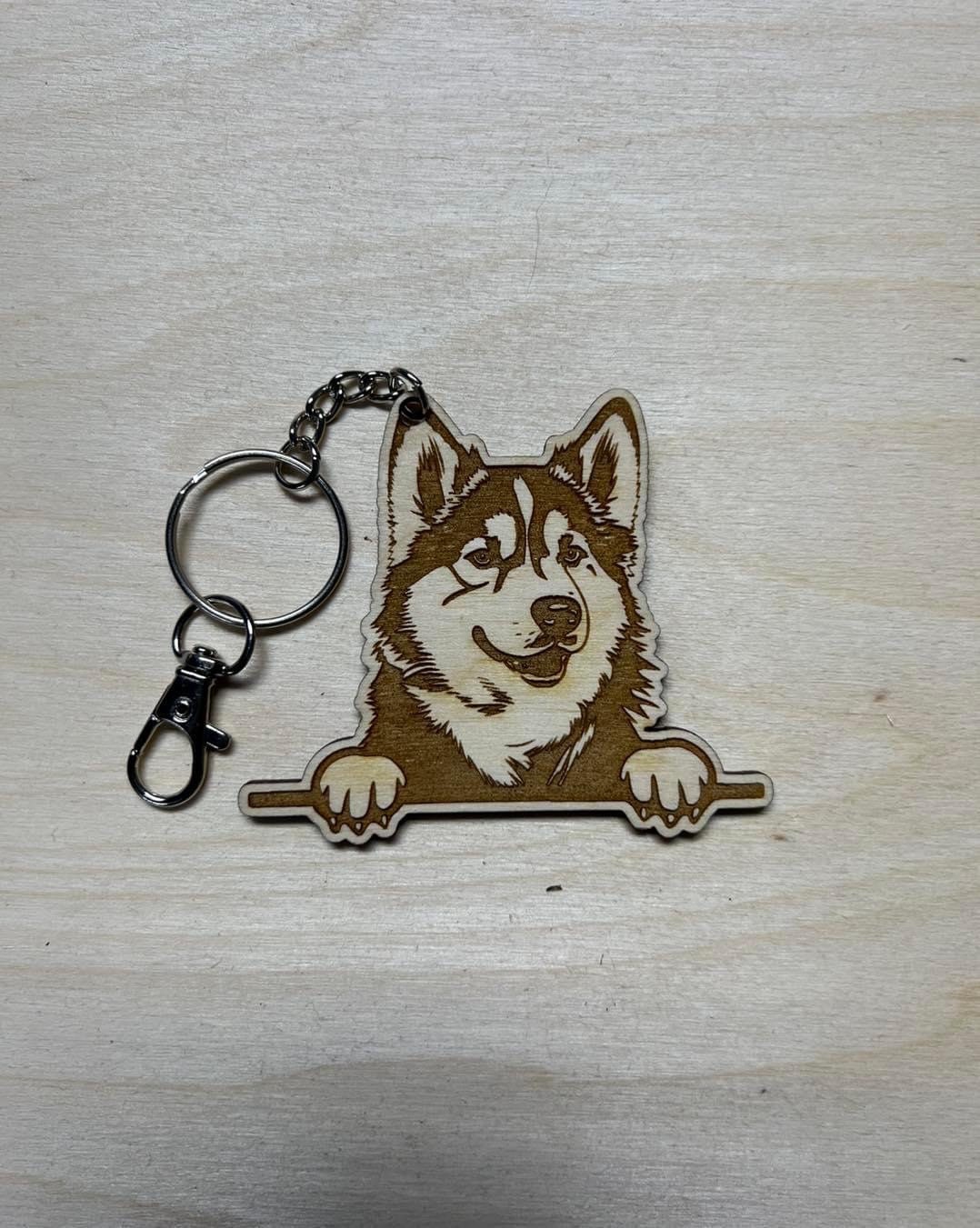 Custom Engraved Wood Dog Keychain, Custom Pet Keychain, Personalized ...