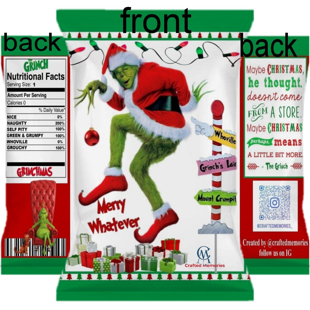 Merry Grinchmas Chip Bag File - Etsy