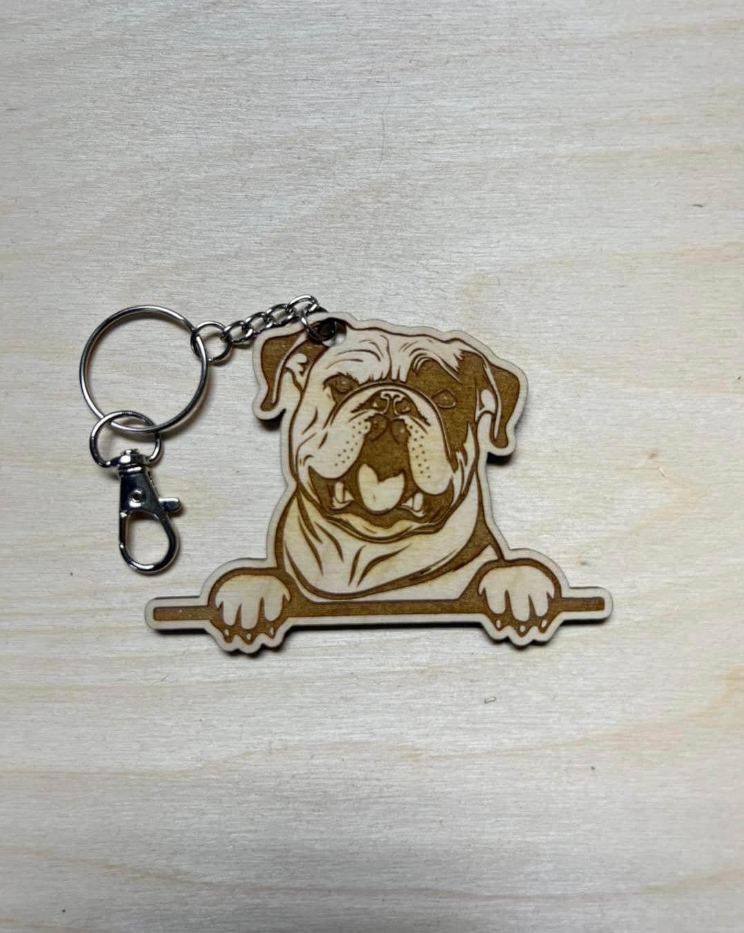 Custom Engraved Wood Dog Keychain, Custom Pet Keychain, Personalized ...