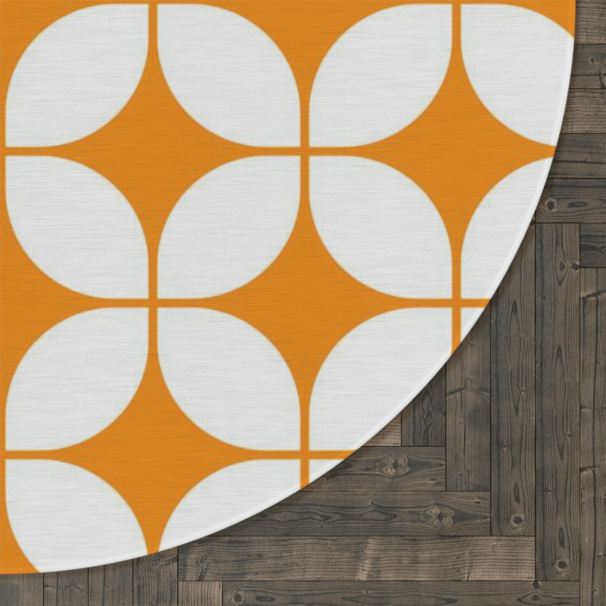 Mid Century Modern Themed Round Rug - Etsy