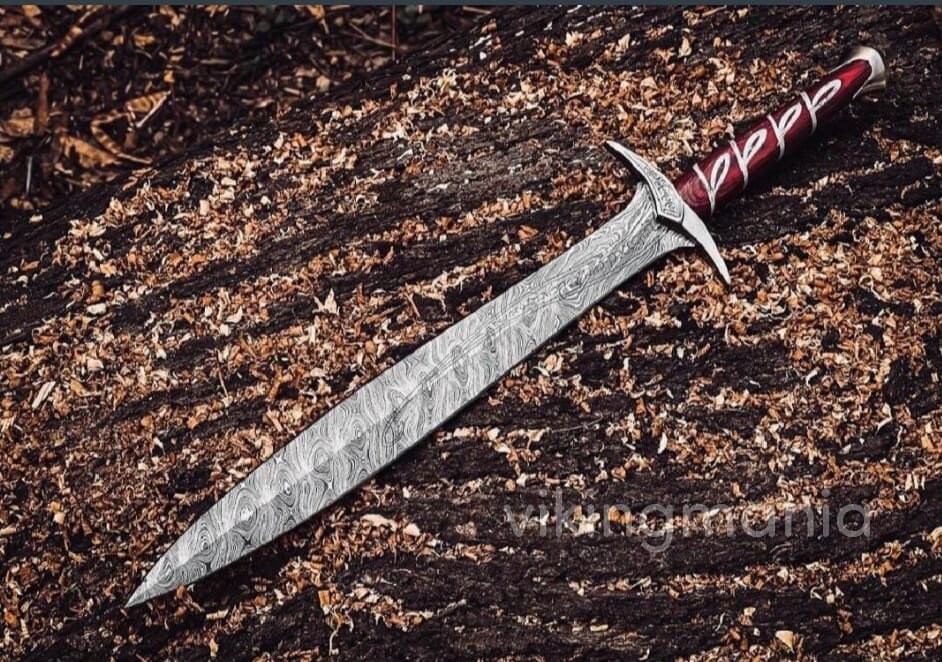 CUSTOM STING Sword of Frodo LOTR Damascus Steel, Sword of Strider ...