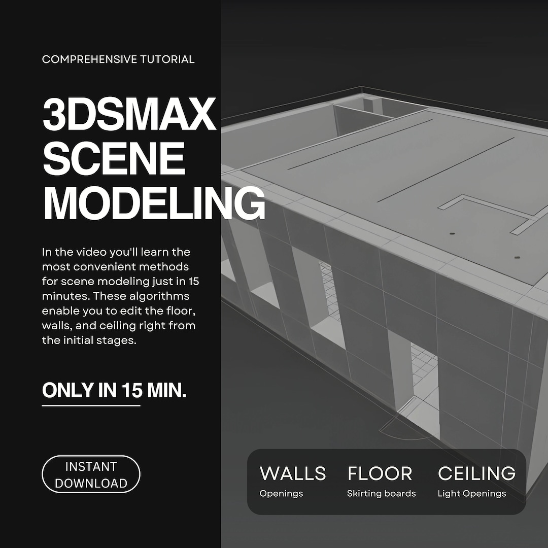 Comprehensive 3ds Max Interior Scene Design Course Video Tutorial, Walls, Flooring, and Ceilings ...